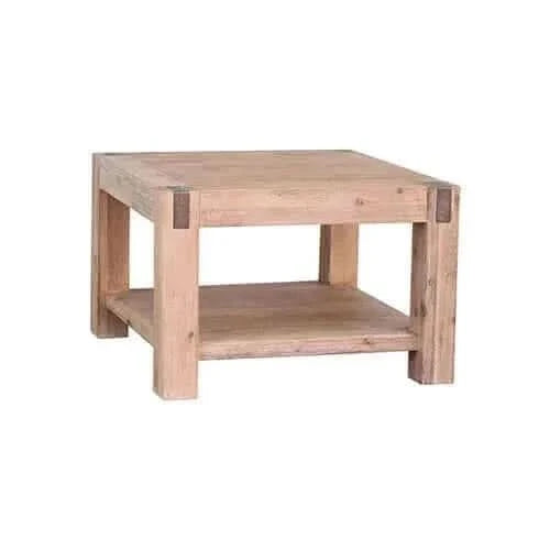 Solid Oak Lamp Table with Open Storage - Classic Design